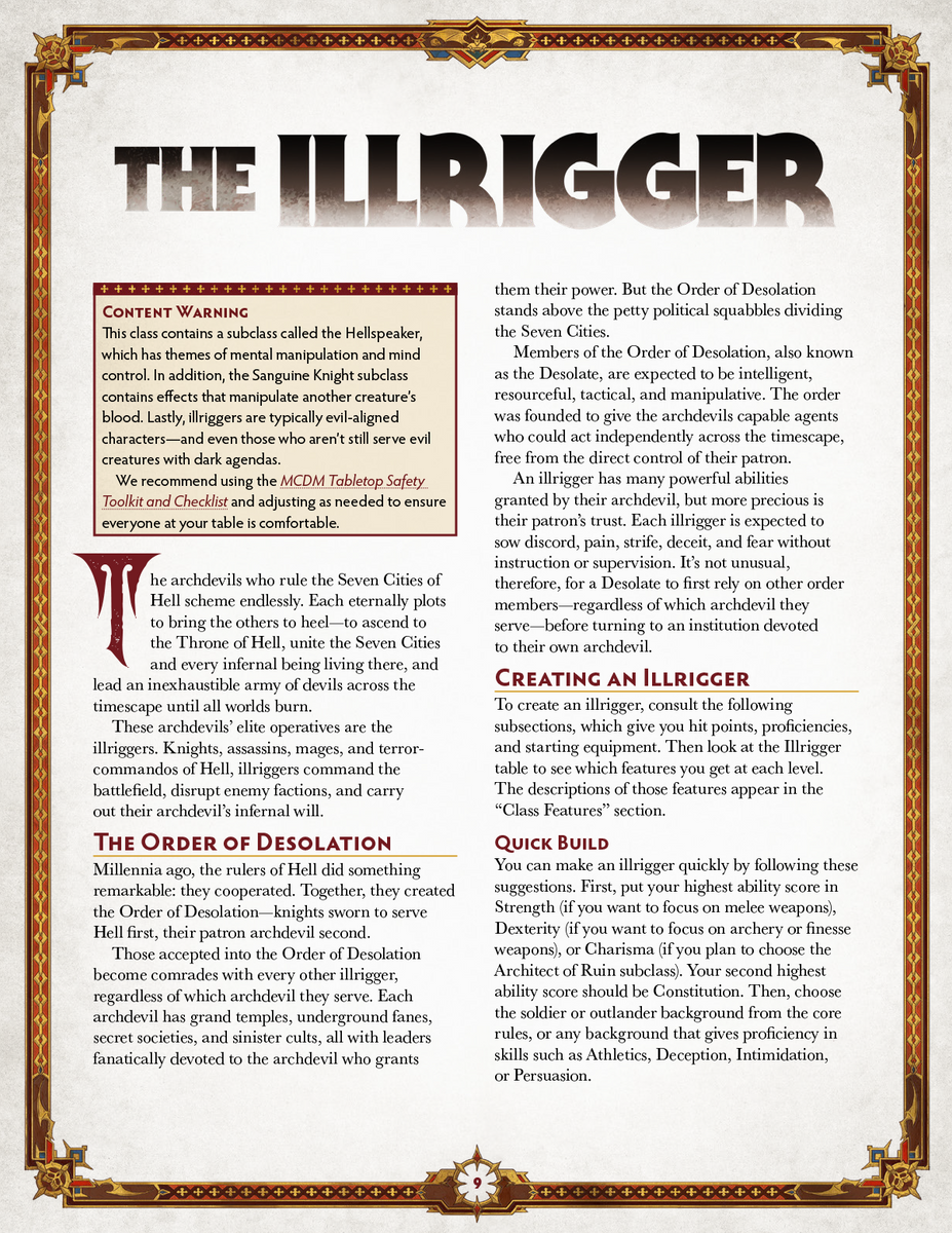 The Illrigger Class | MCDM Productions