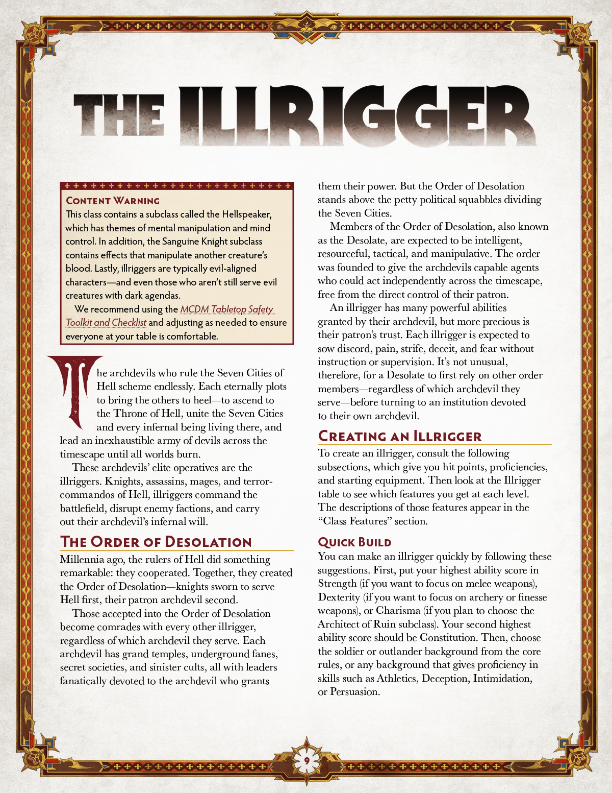 The Illrigger Class | MCDM Productions